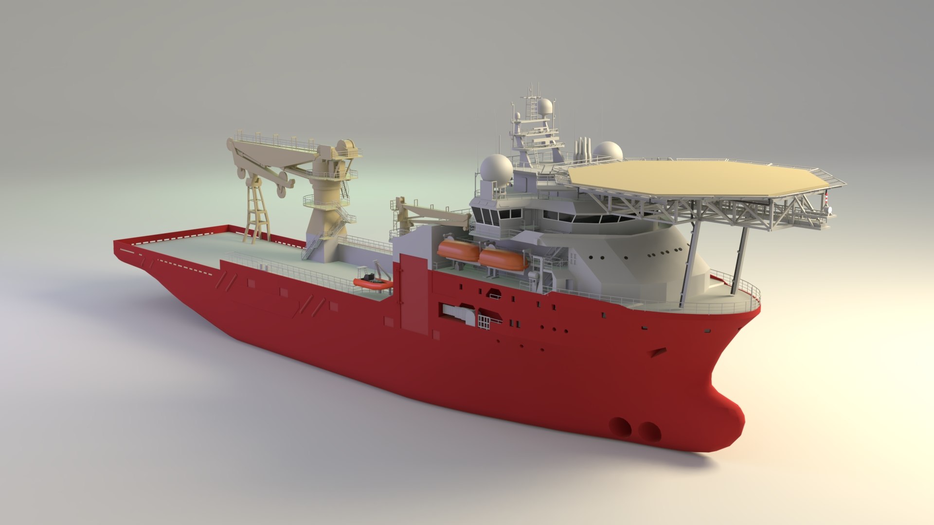 Embarcação de construção offshore multifuncional Modelo 3D - TurboSquid ...
