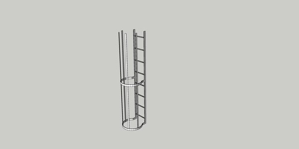 Tube safety ladder 3D - TurboSquid 1428029