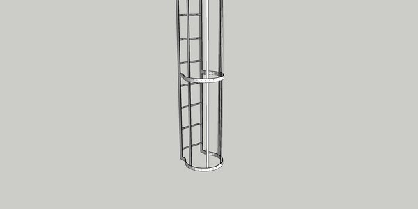 Tube safety ladder 3D - TurboSquid 1428029