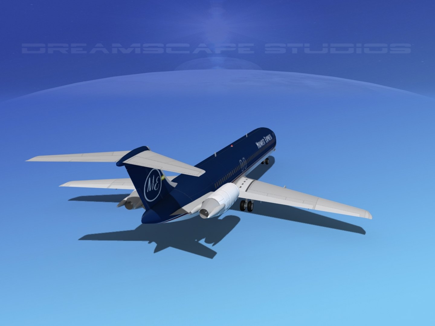 Turbines Dc-9-50 Douglas Dc-9 Aircraft 3d Model