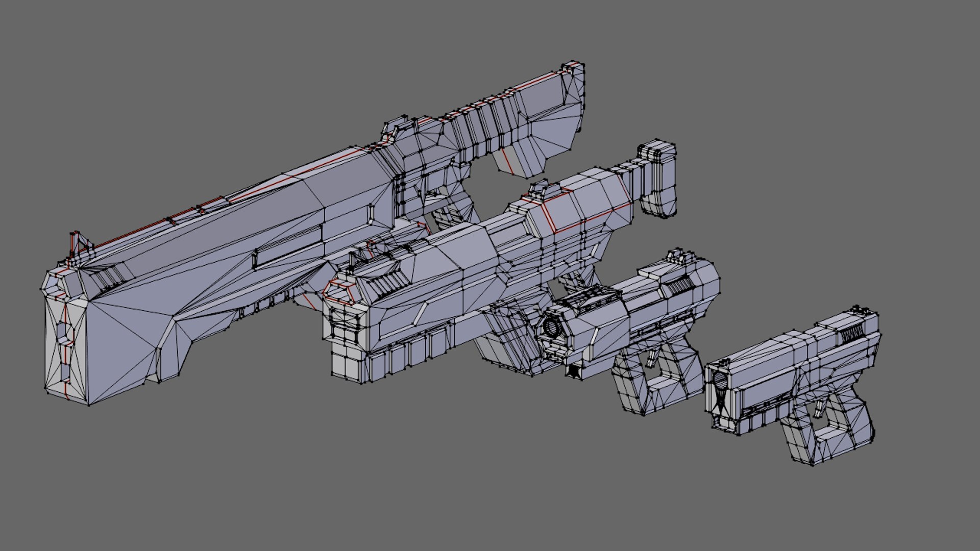 Sci-fi Weapons Gun Obj