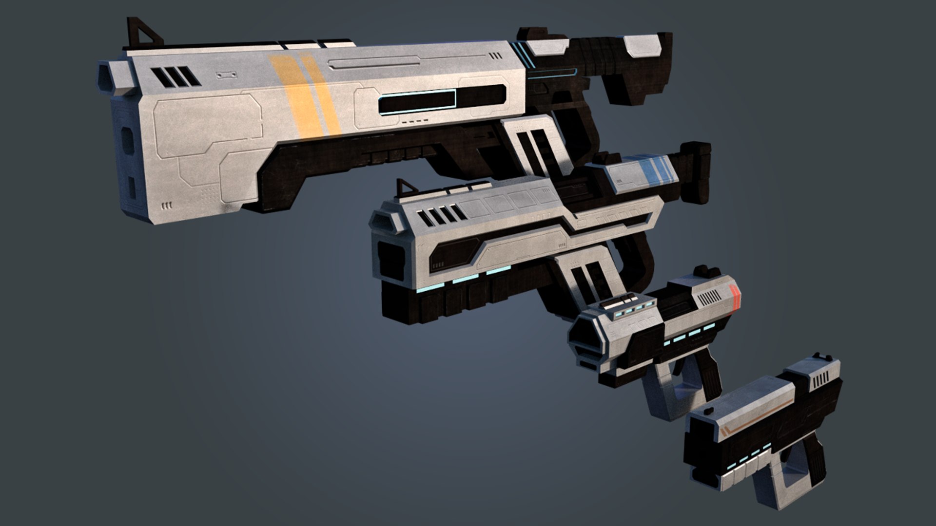 Sci-fi Weapons Gun Obj