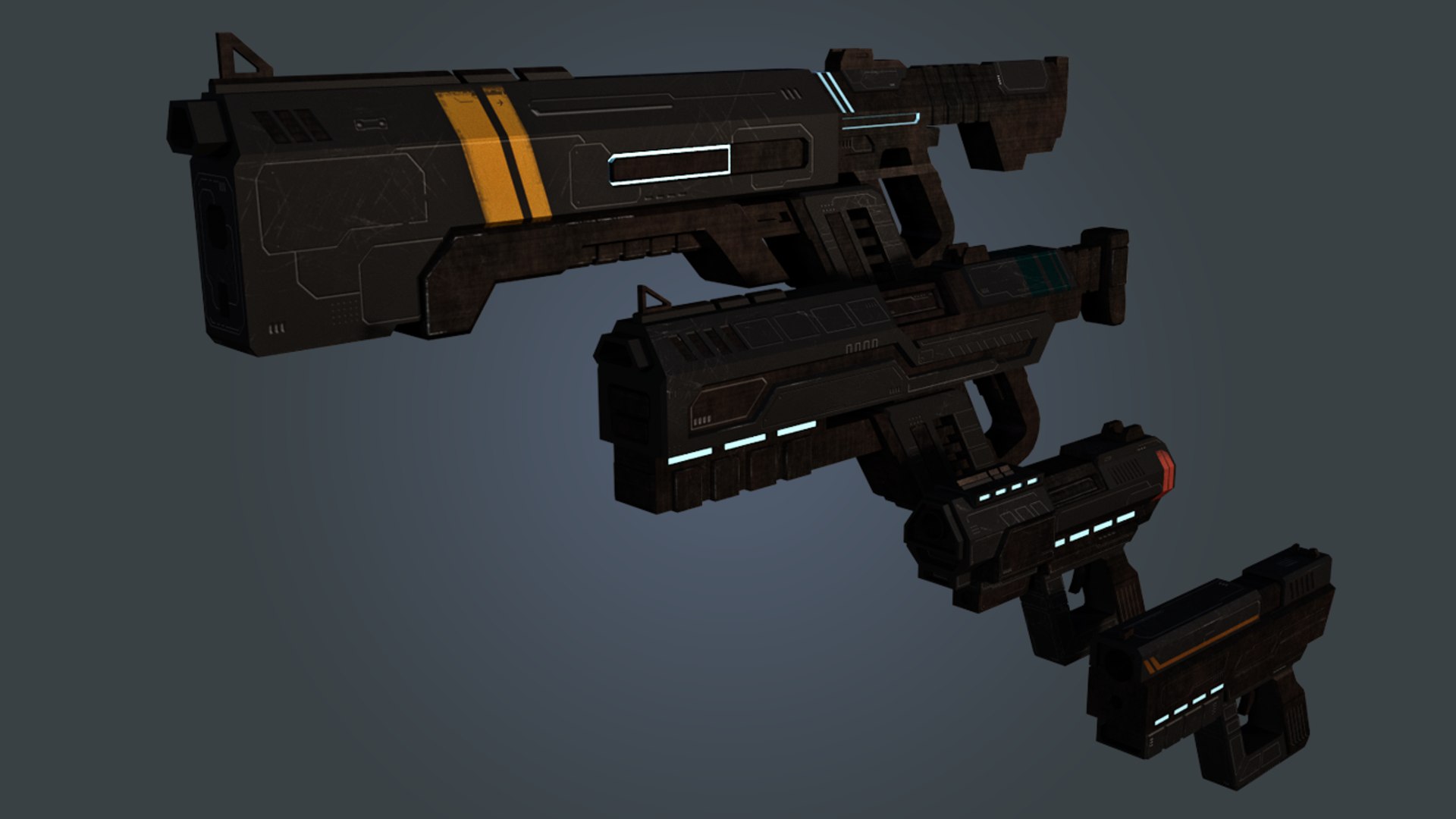 Sci-fi Weapons Gun Obj