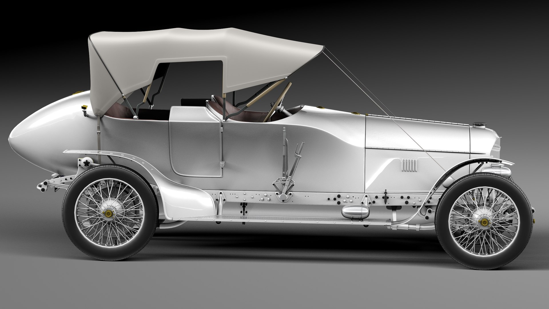 3d Car Classic Antique Austro Model