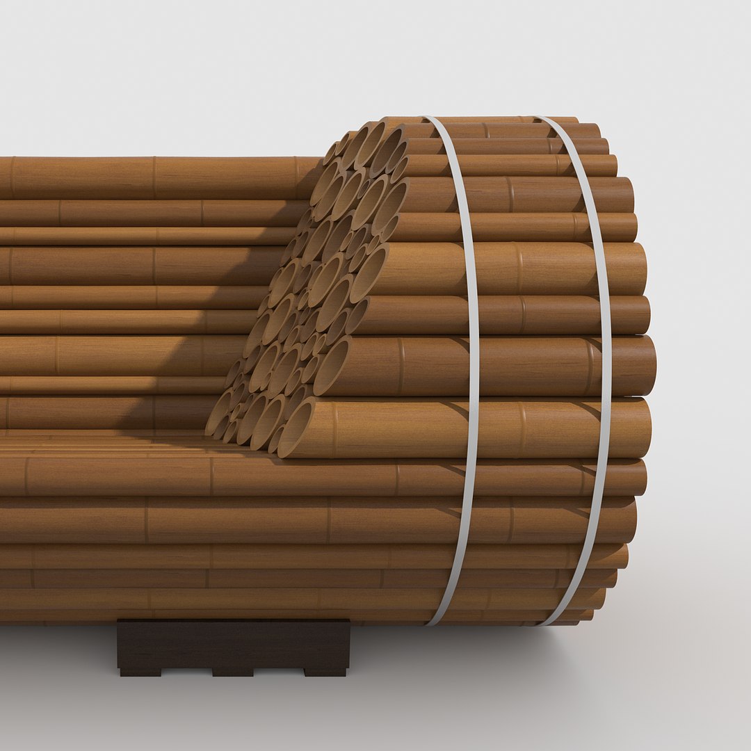 bamboo bench 3d model