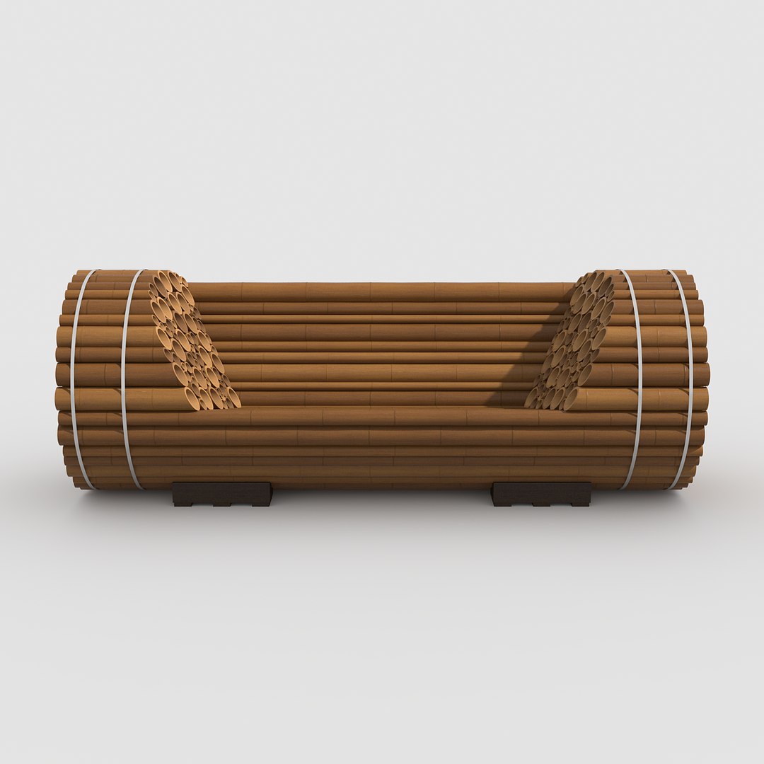 bamboo bench 3d model