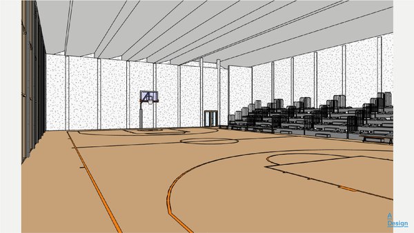 modelo 3d Pabellón deportivo cubierto - Modelo Revit - TurboSquid 2018298