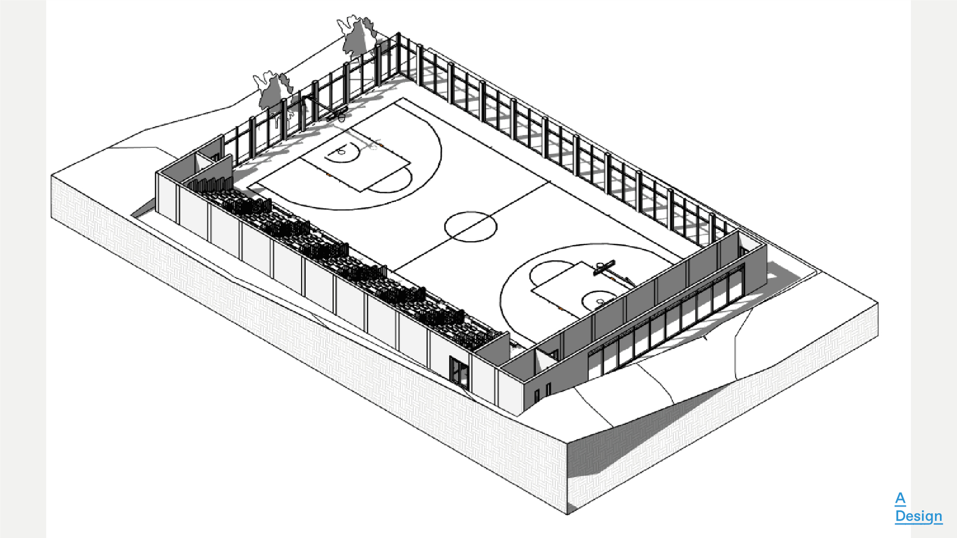 modelo 3d Indoor sports hall - Revit model - TurboSquid 2018298