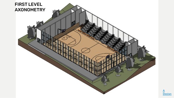 modelo 3d Pabellón deportivo cubierto - Modelo Revit - TurboSquid 2018298