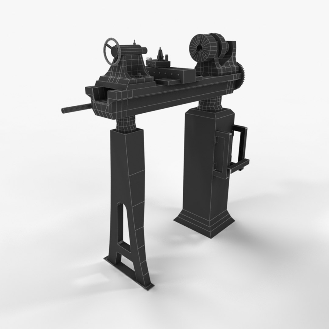 3d Model Old Lathe Machine