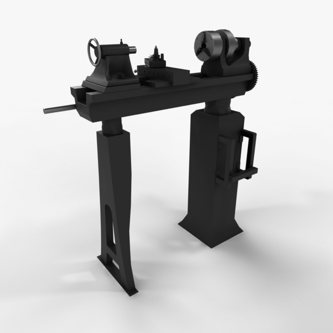 3d Model Old Lathe Machine