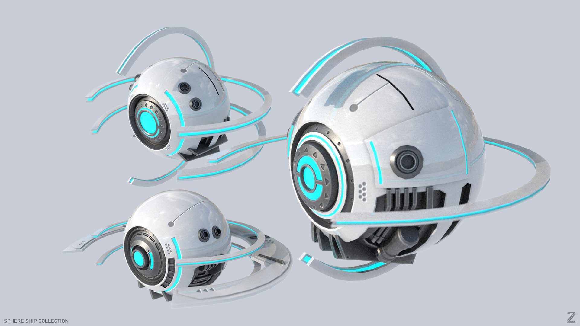 3D Sphere Ship Collection Model - TurboSquid 2397951