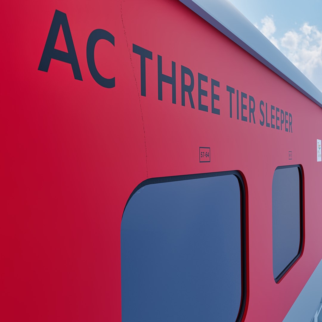 3D Model Indian Railways LHB Ac 3 Tier Sleeper Coach With Interior 3D ...
