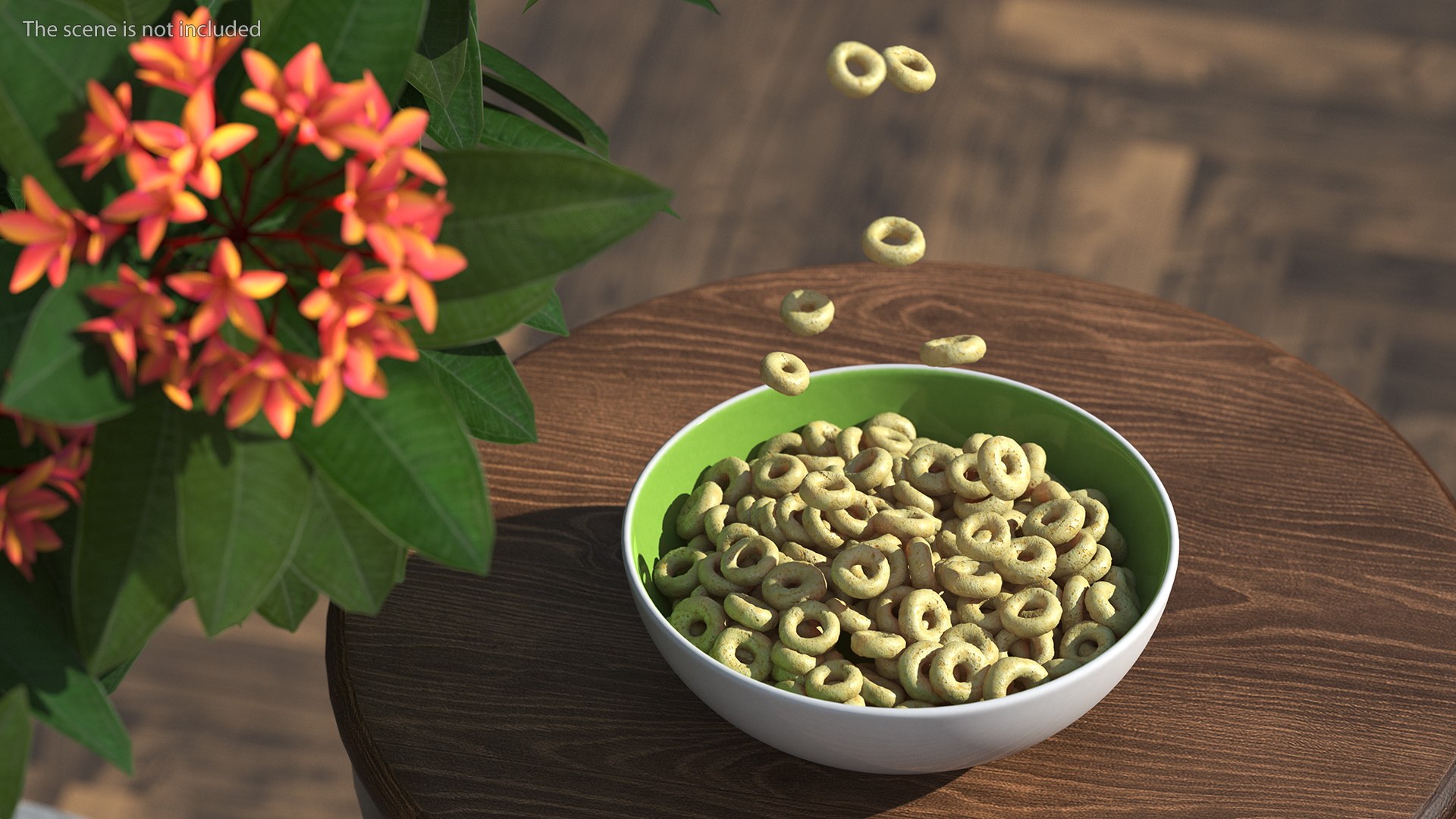 3D Model Oats Cereals Rings With Plate - TurboSquid 1783987