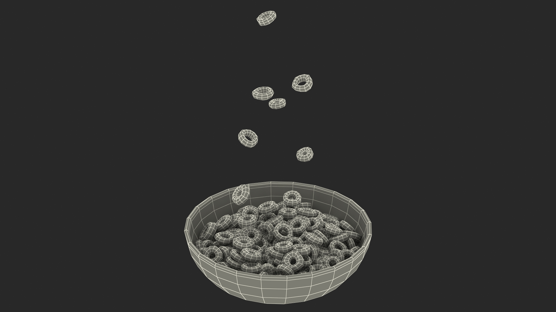 3D Model Oats Cereals Rings With Plate - TurboSquid 1783987