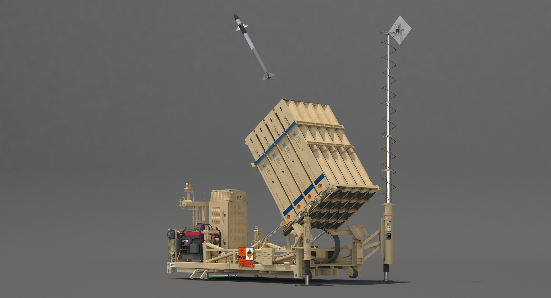 System Żelaznej Kopuły i pocisk Tamir(1) Model 3D - TurboSquid 2037721