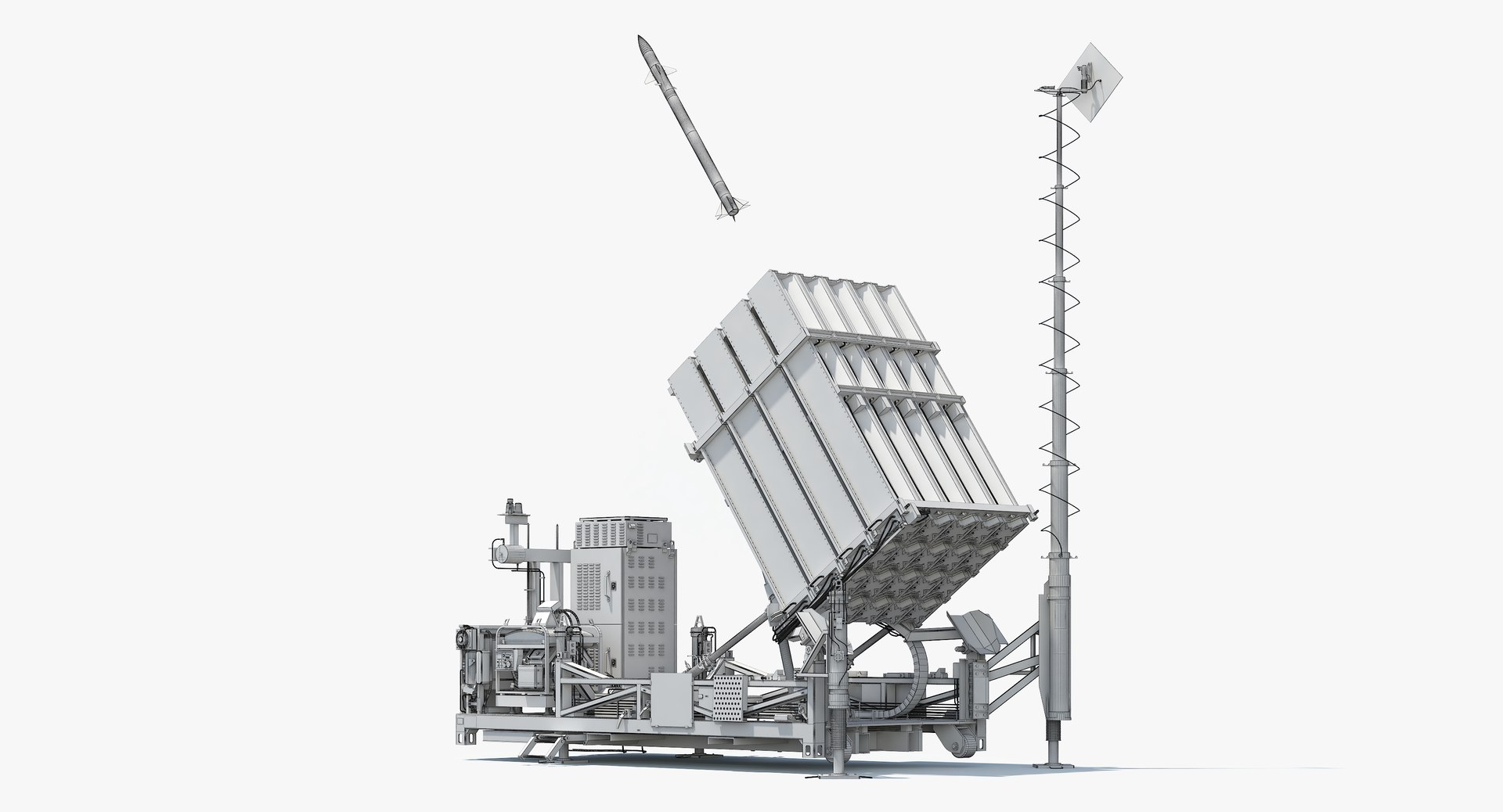 Iron Dome System And Tamir Missile 3D model - TurboSquid 2037721