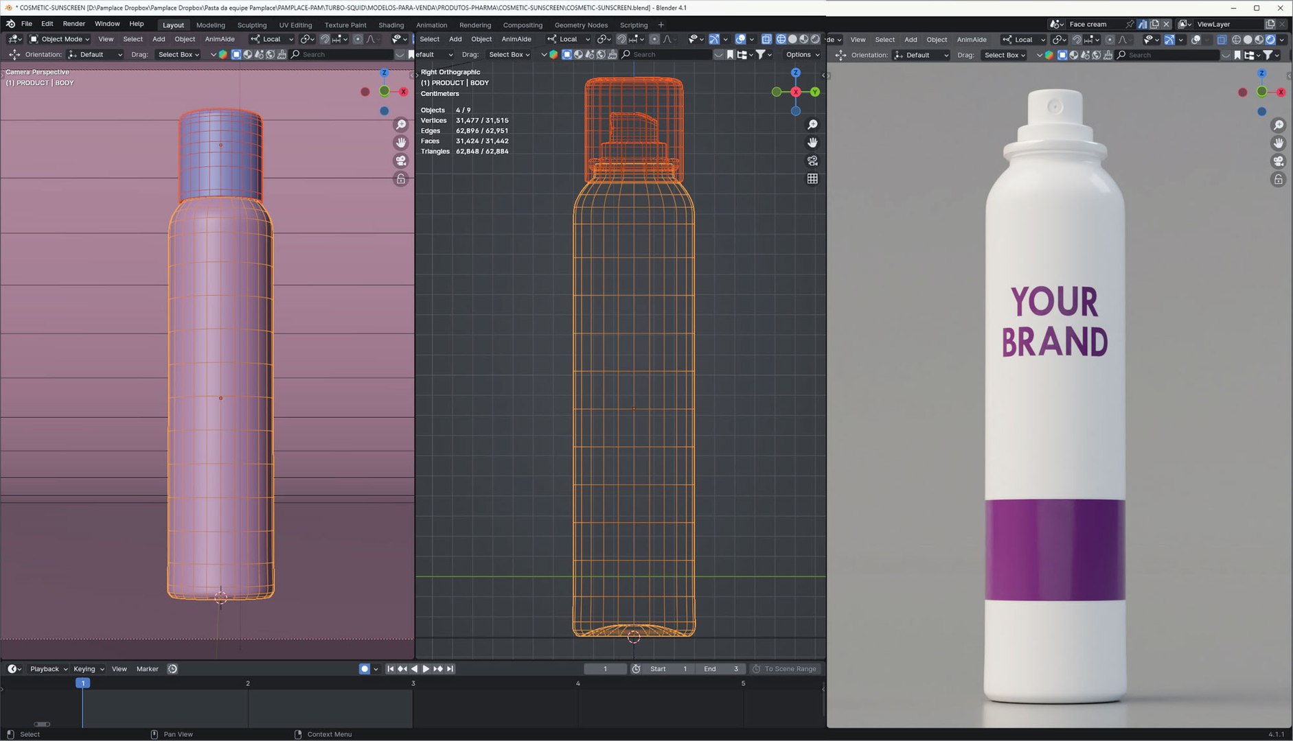 3D Cosmetic Sunscreen Spray Model - TurboSquid 2243597