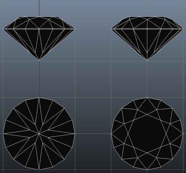 3d ideal cut diamond model