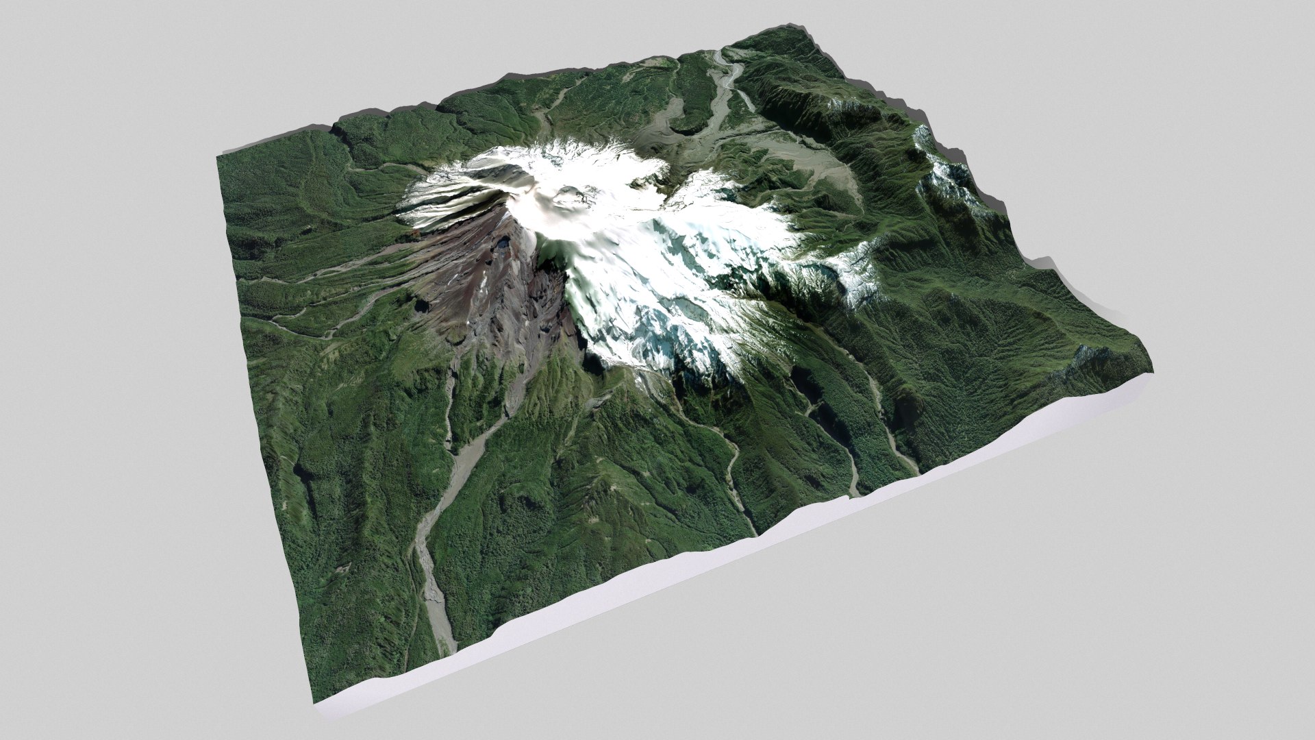 Mountan Landscape Volcano Calbuco Andes Mountains Chile Model ...