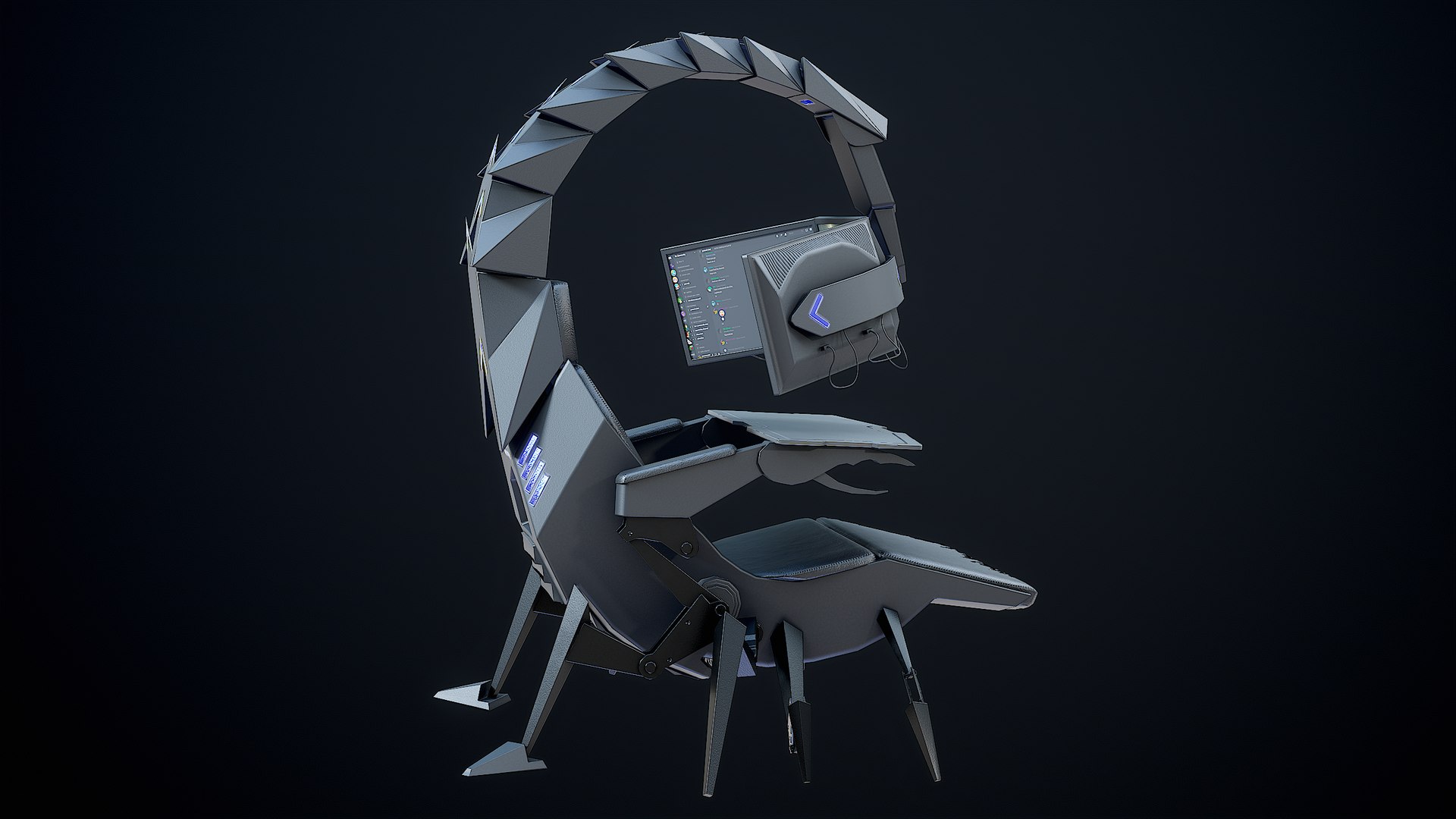 3D Scorpion Futuristic Gaming Seat PBR Model - TurboSquid 2032998