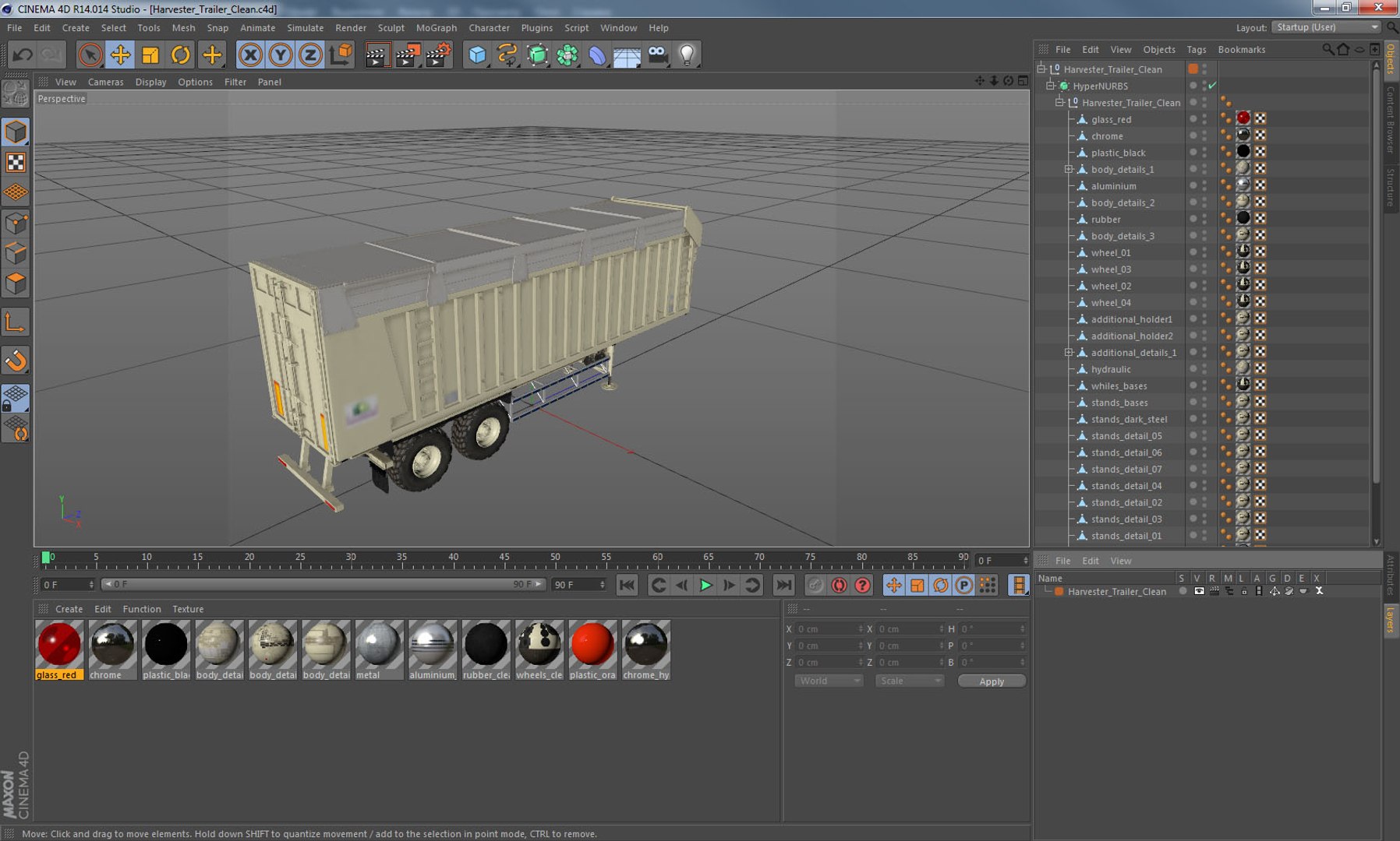 Harvester Trailer Clean 3D Model - TurboSquid 1330697