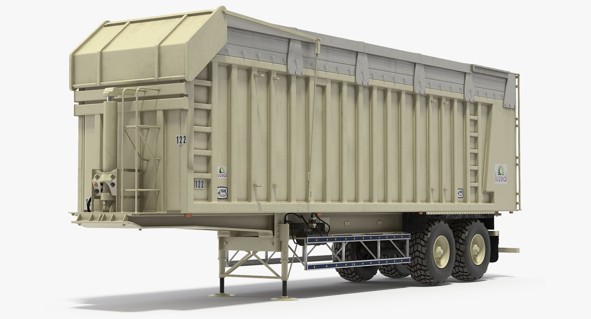 Harvester Trailer Clean 3D Model - TurboSquid 1330697