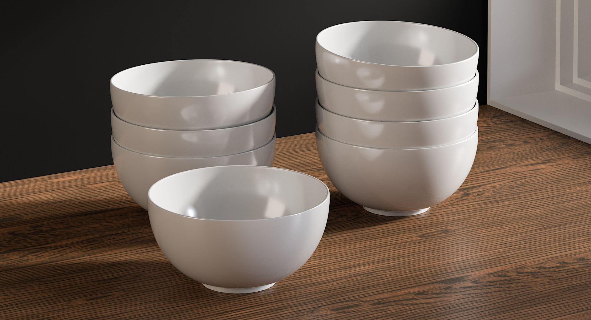 Realistic White Bowls 3D Model - TurboSquid 1465933