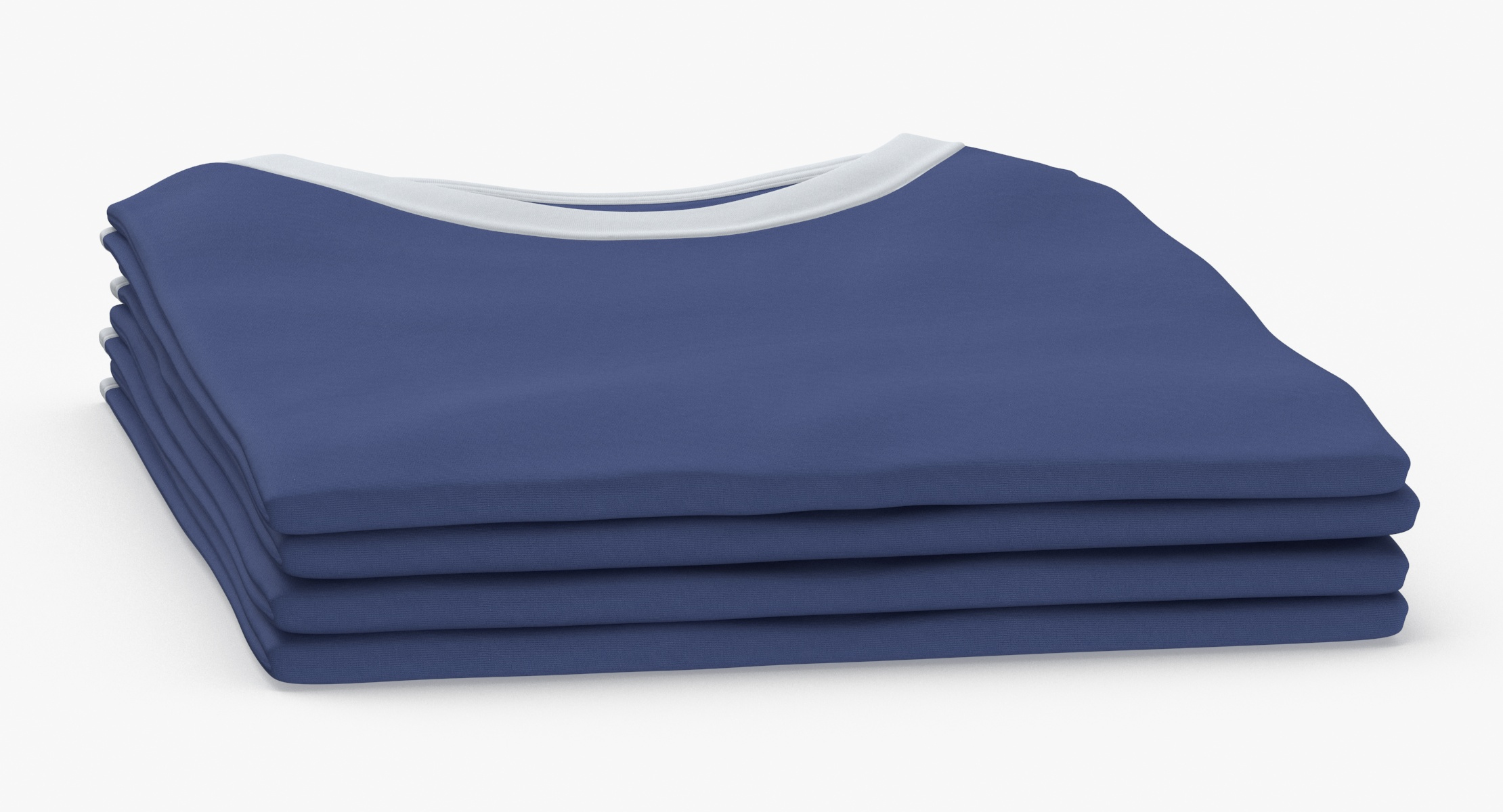 3D Female Crew Neck Folded Stacked White and Dark Blue 02(1 ...