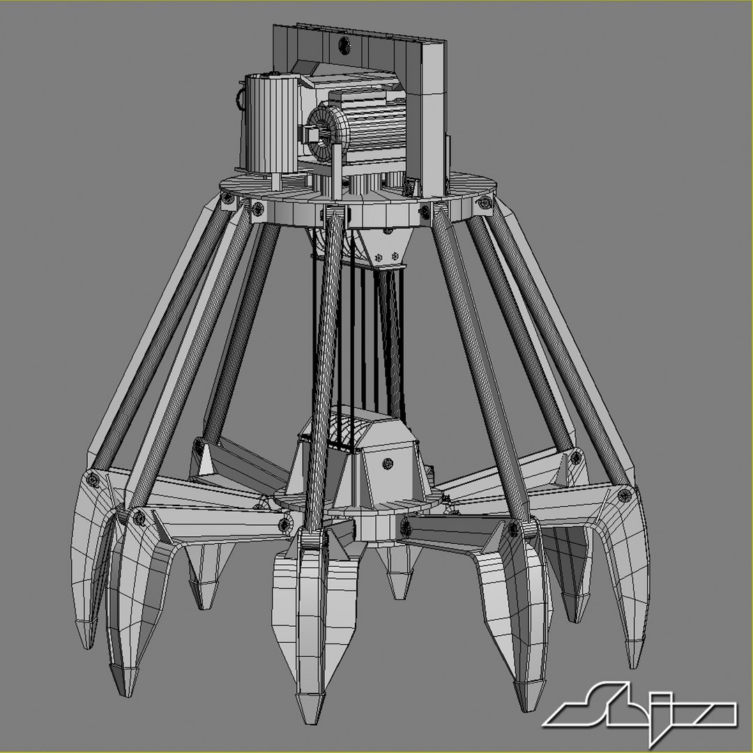 Excavator Grab 1 3d Model