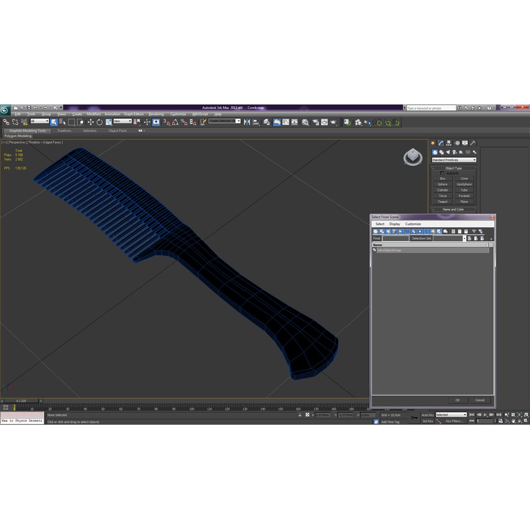 3d comb modeled model