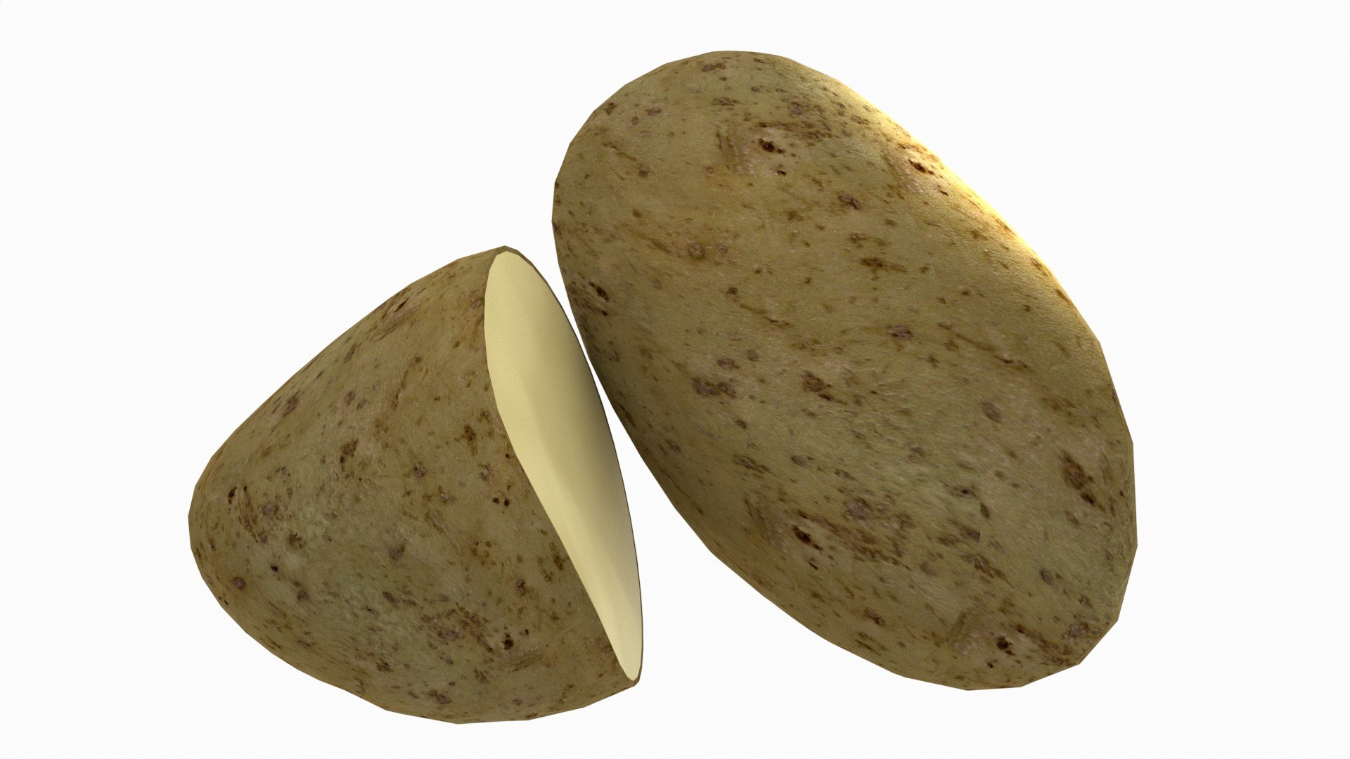 3D Raw Potato and Half Potato - TurboSquid 1979207