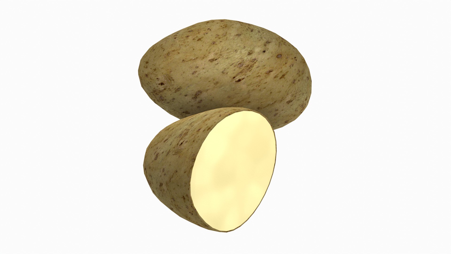 3D Raw Potato and Half Potato - TurboSquid 1979207