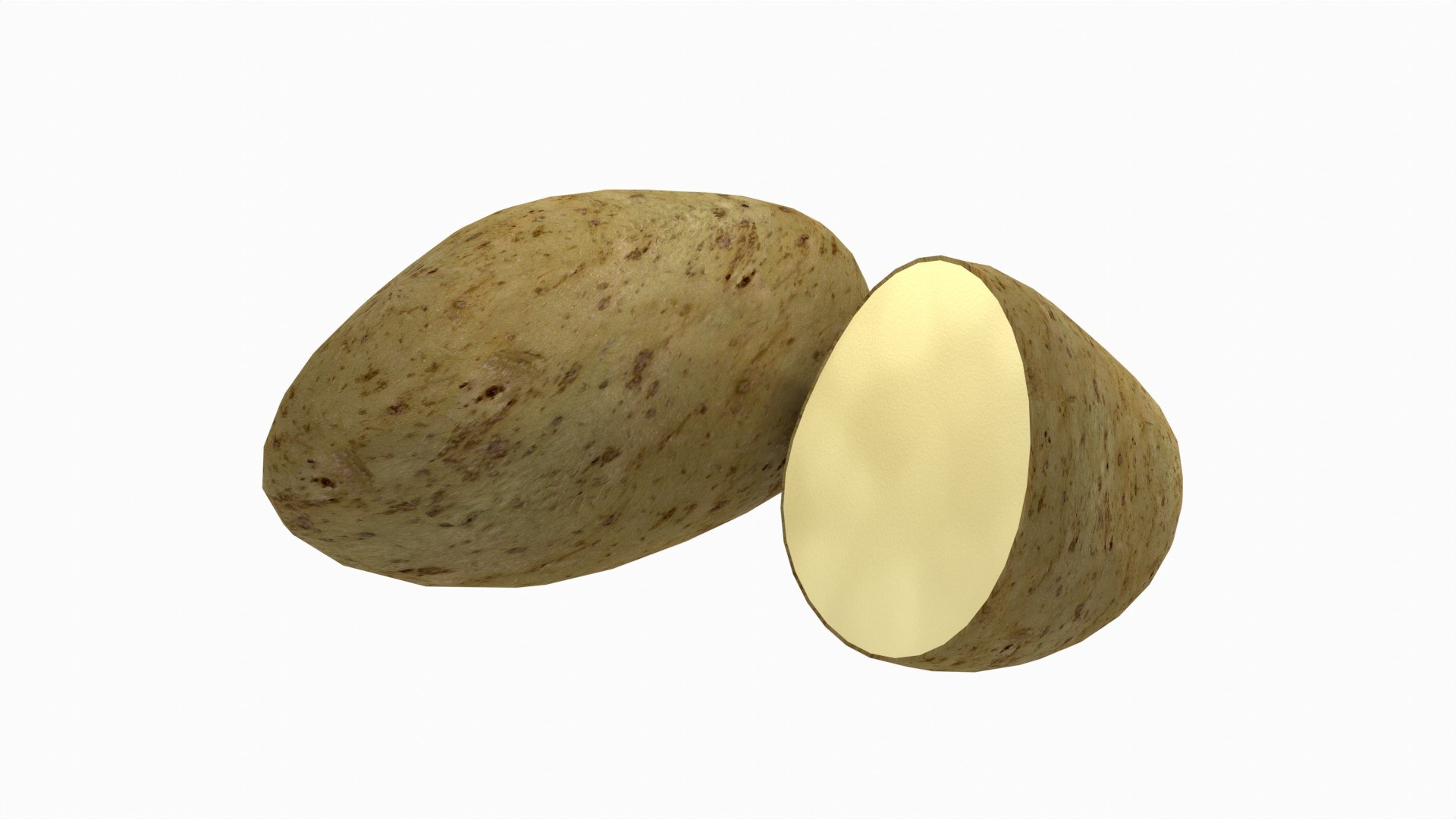 3D Raw Potato and Half Potato - TurboSquid 1979207