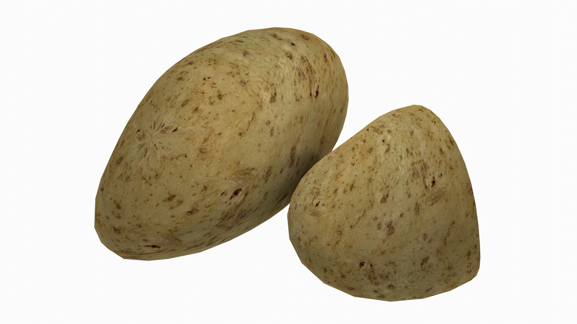 3D Raw Potato and Half Potato - TurboSquid 1979207