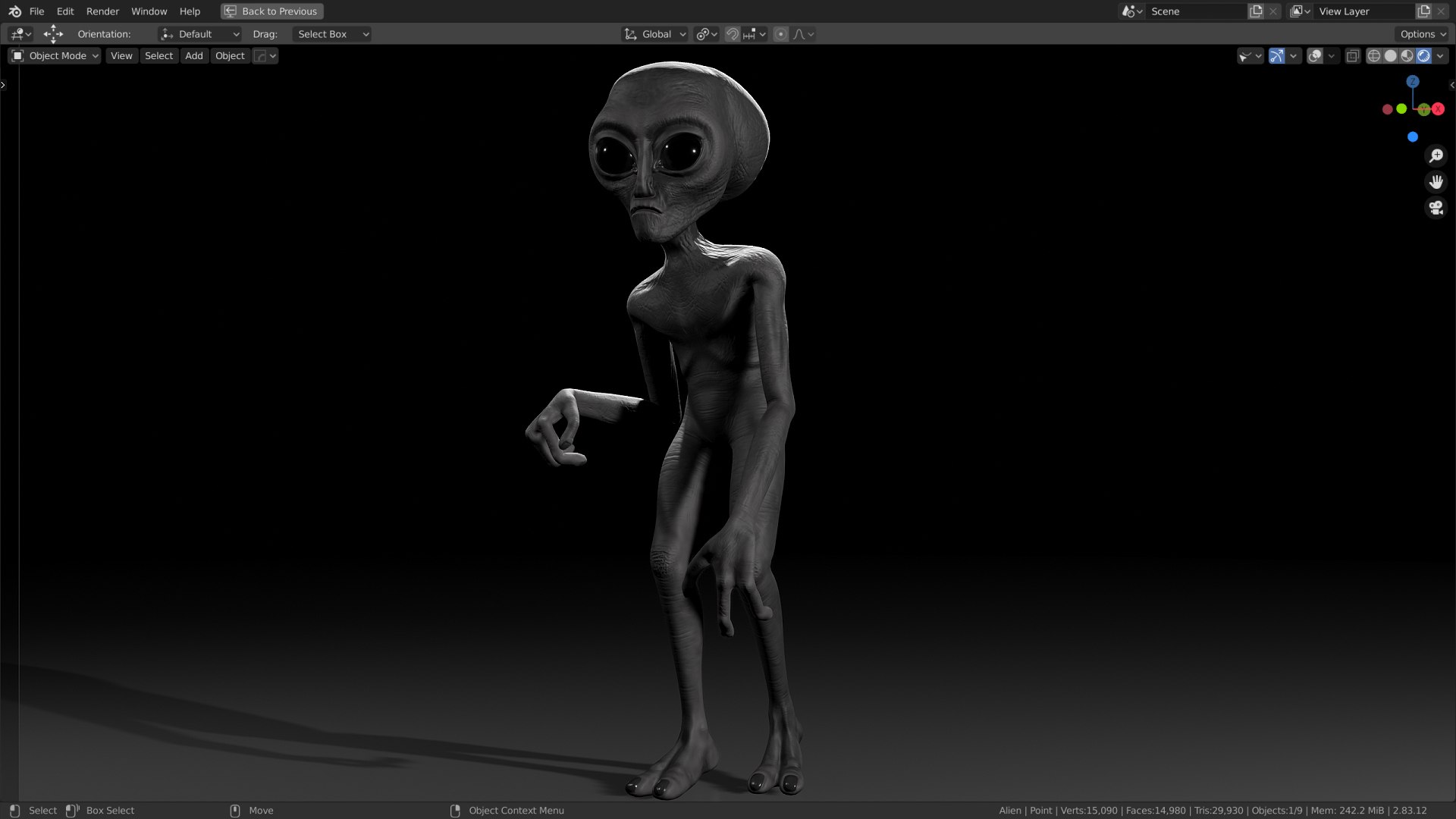 3D Model Grey Alien - TurboSquid 1703231