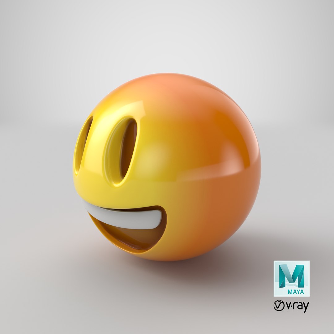 Emoji 5 grinning face 3D model - TurboSquid 1366803