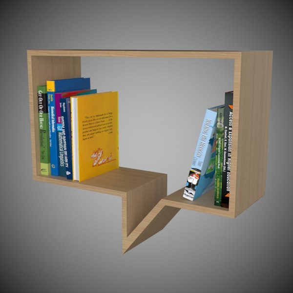 free bookshelf modern 3d model