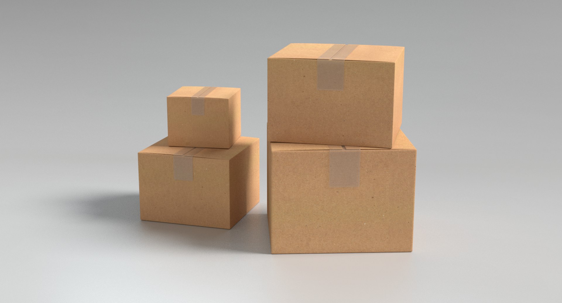 3d Model Cardboard Boxes