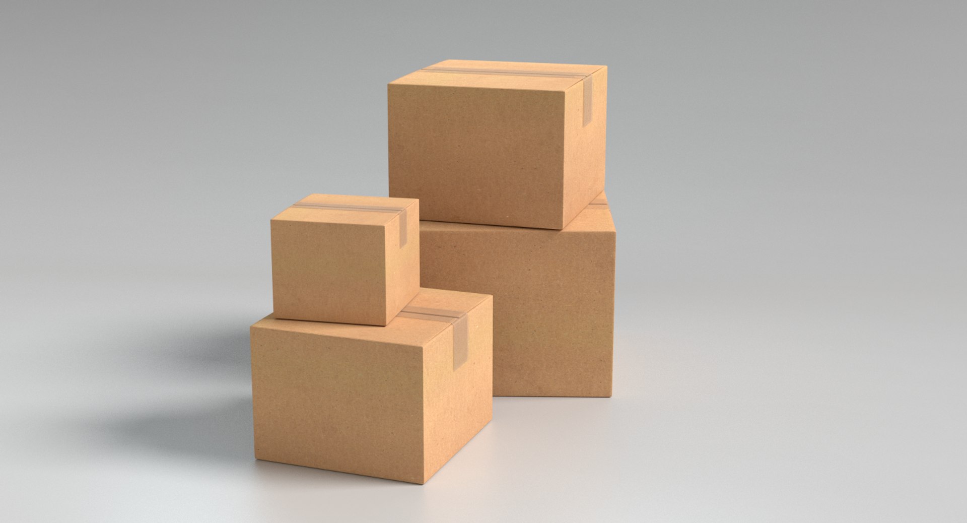 3d Model Cardboard Boxes