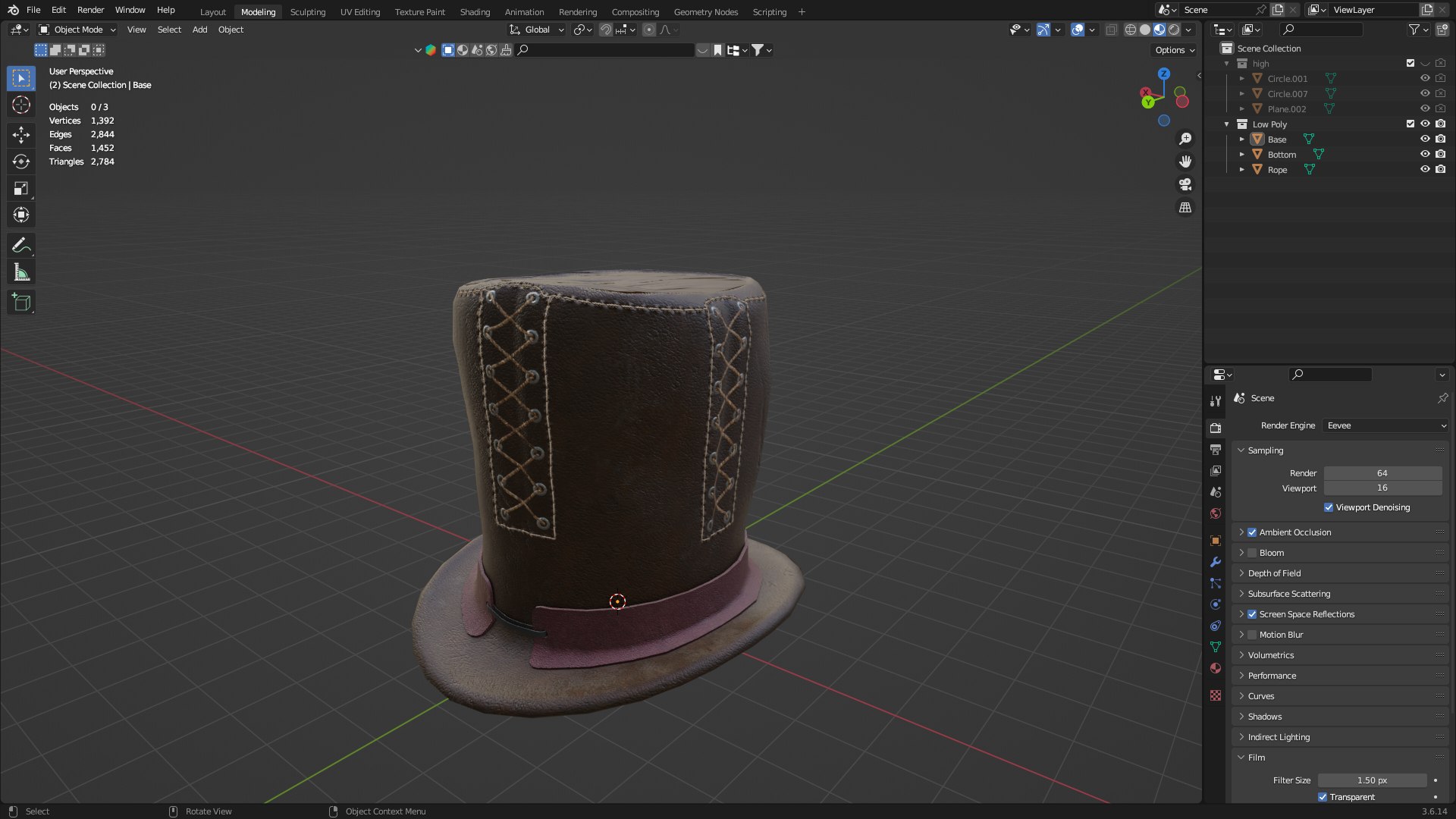 Leather Hat Game Ready Asset 3D Model - TurboSquid 2255807