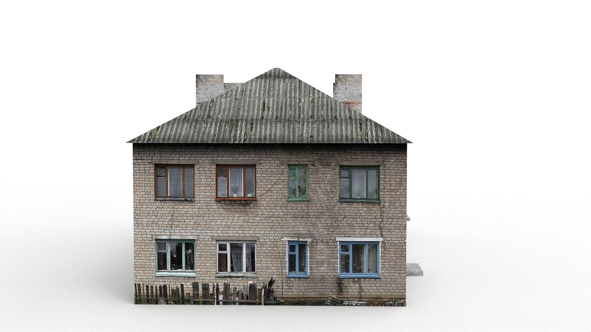 Two-storey house 3D model - TurboSquid 1723526