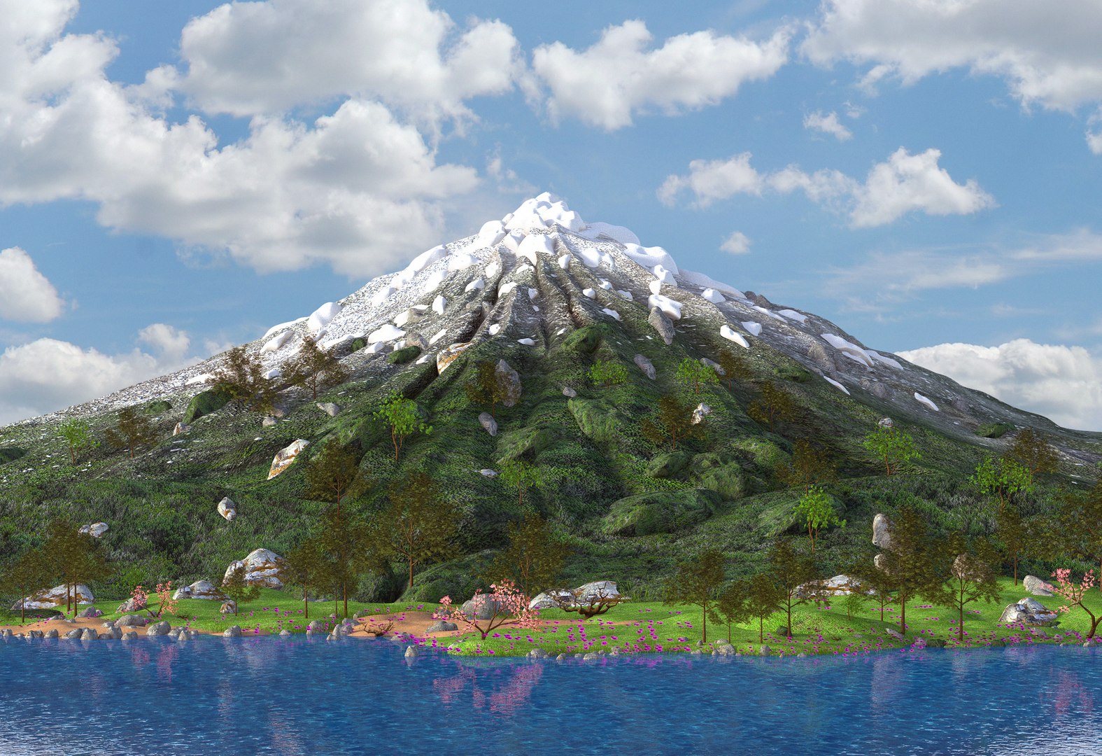 Historic mount fuji mountain model - TurboSquid 1340805