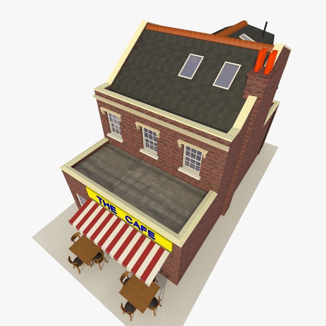 3d Model Cafe Restaurant 2 Exterior