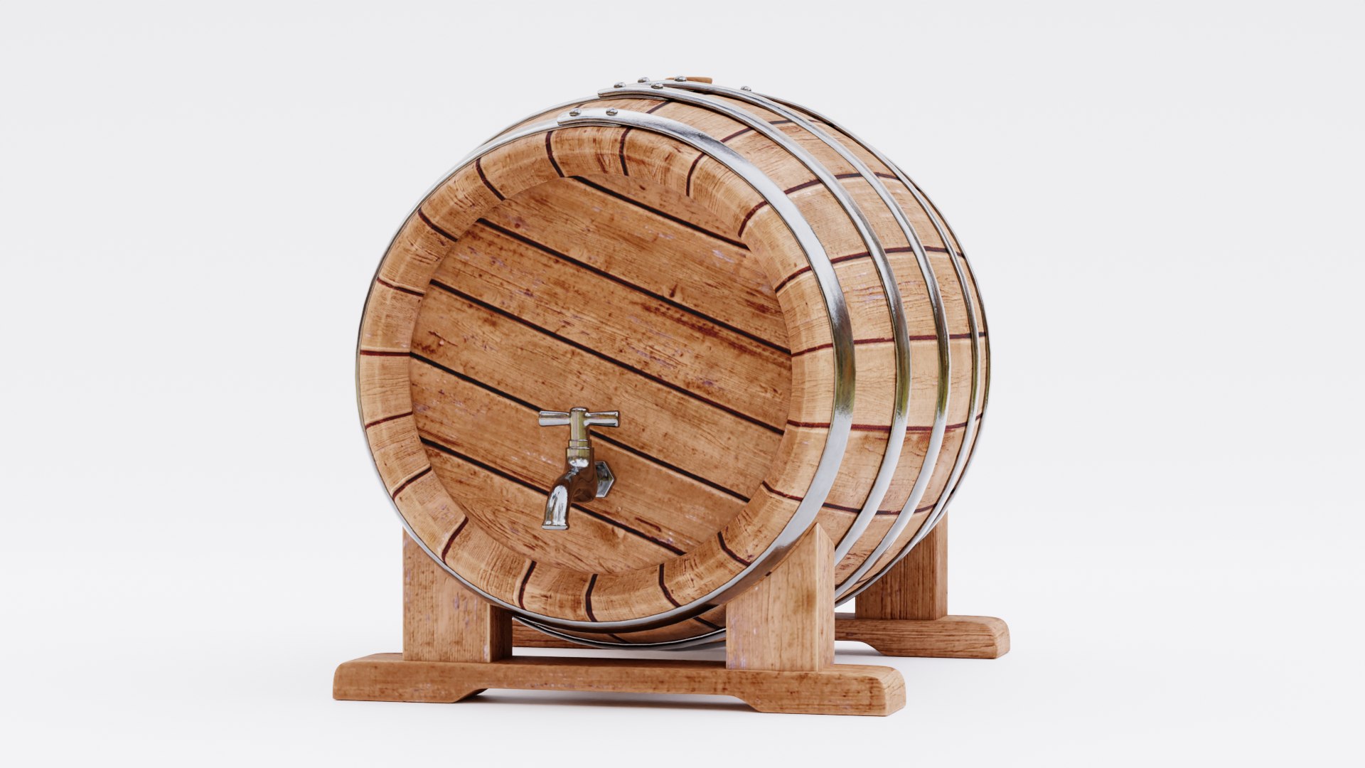3D Wine Barrel 02 - TurboSquid 2016636