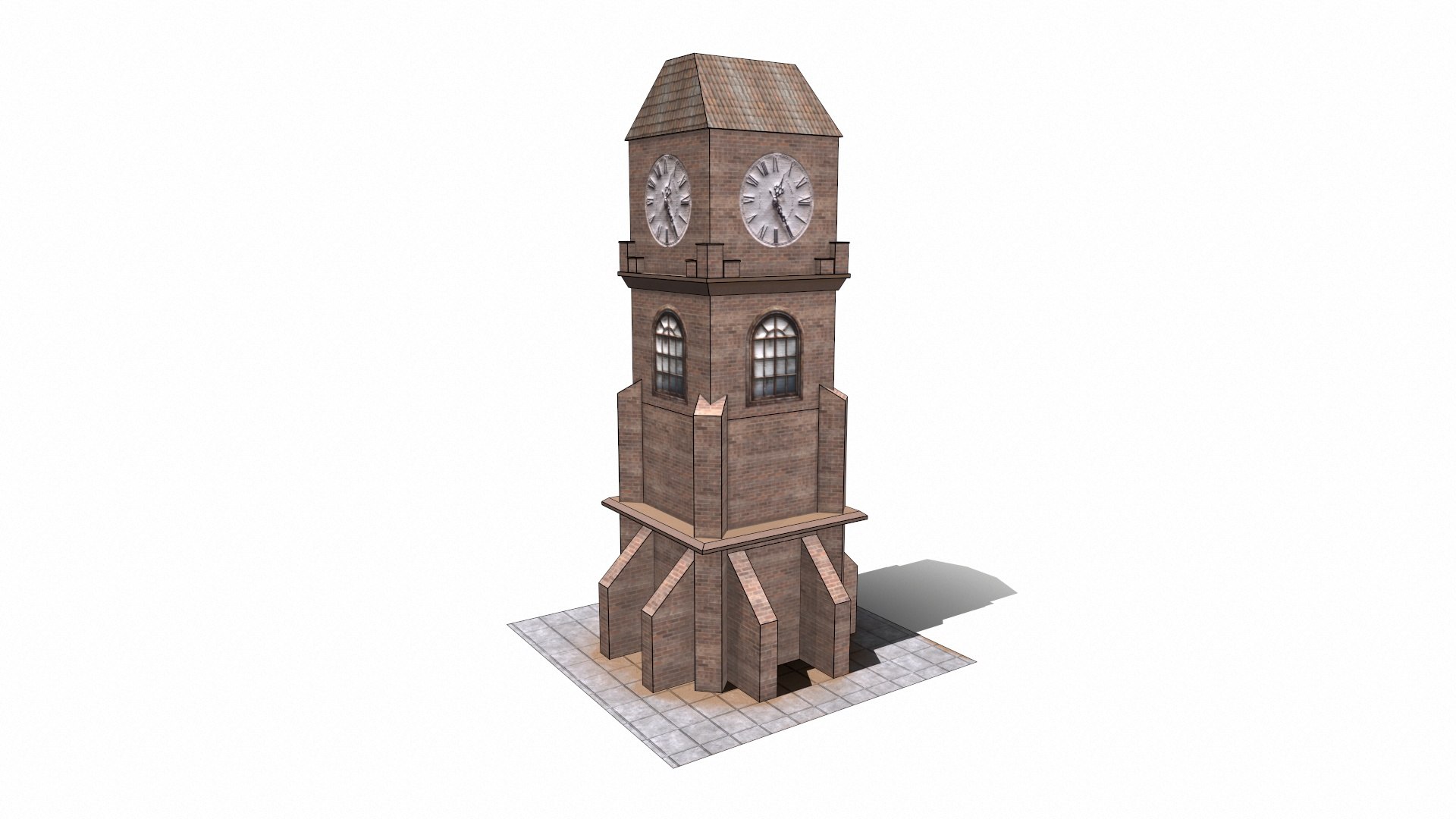 Clock Tower LOW POLY Model - TurboSquid 2248586