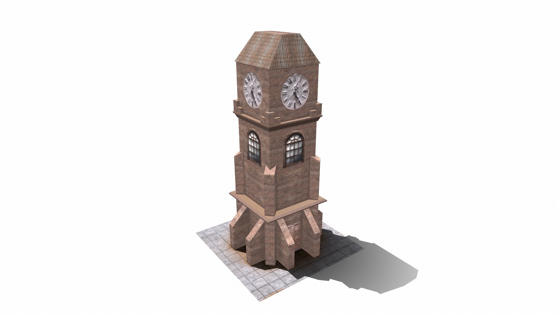 Clock Tower LOW POLY Model - TurboSquid 2248586