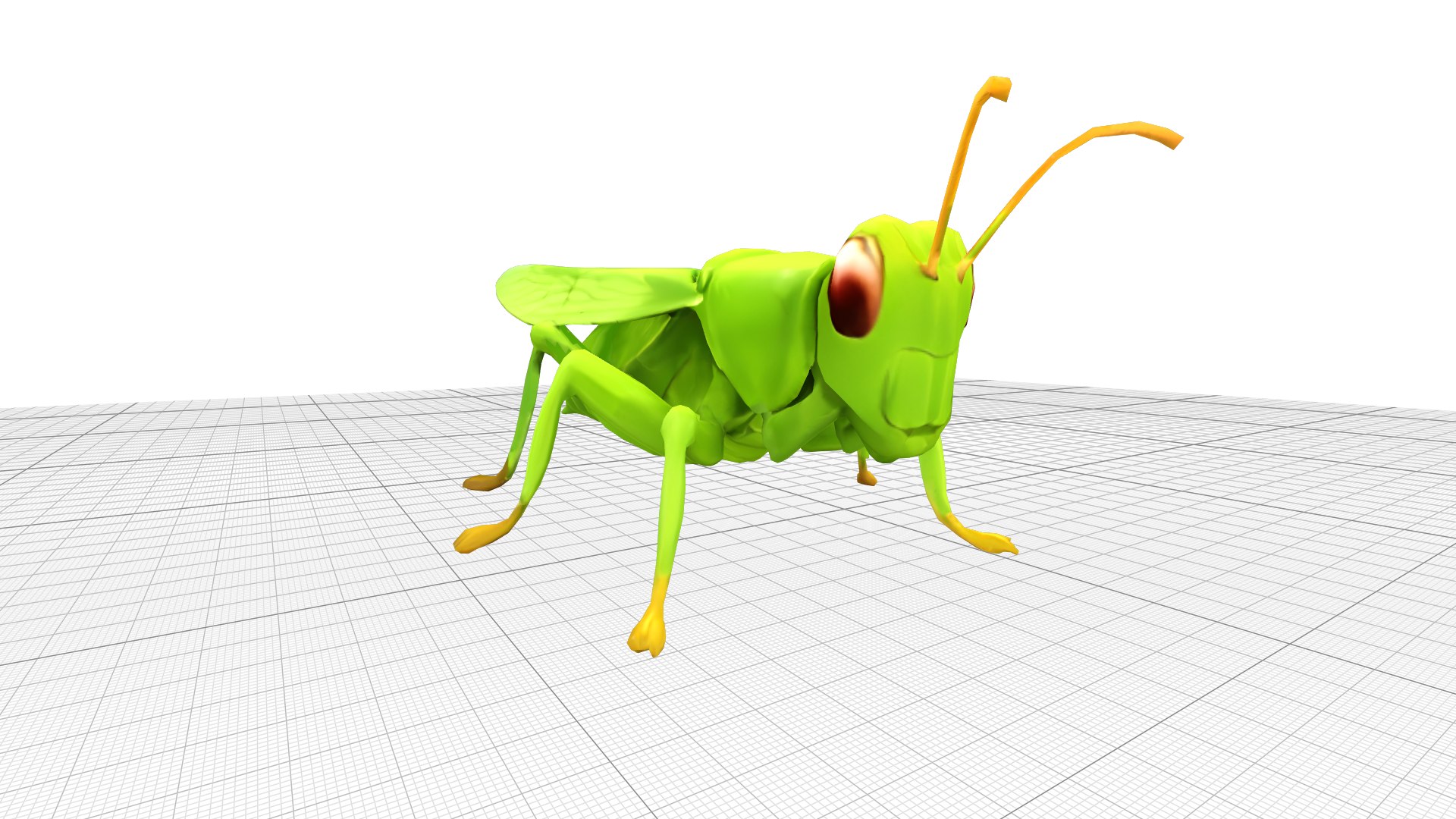 3D Model Grasshopper Green Lowpoly - TurboSquid 2307112