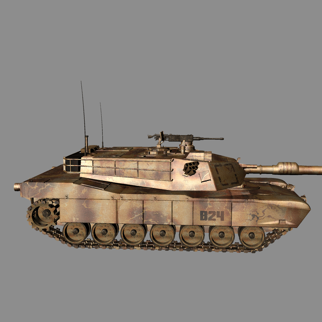 m1-abrams tank gun 3d model
