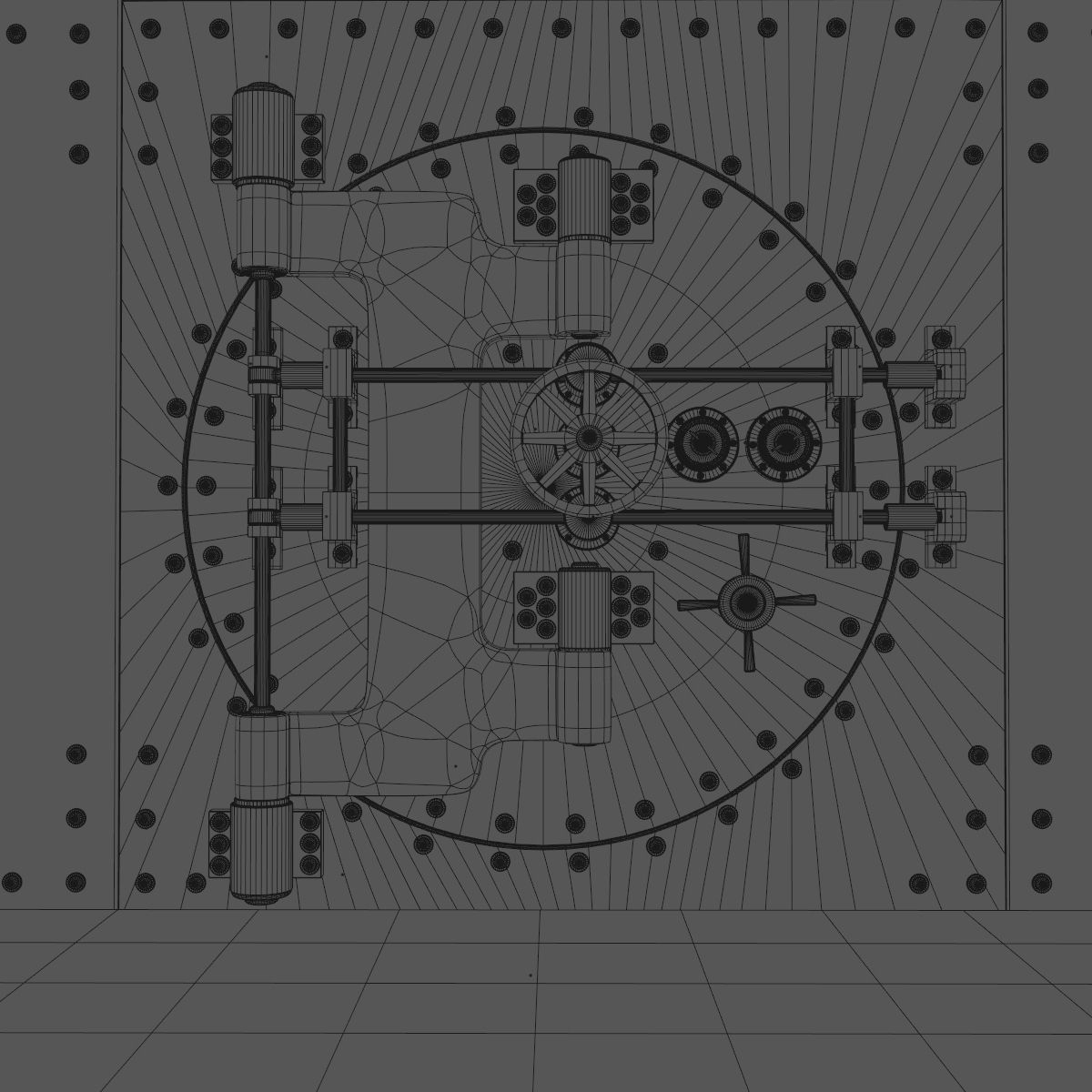 realistic bank vault 3d 3ds